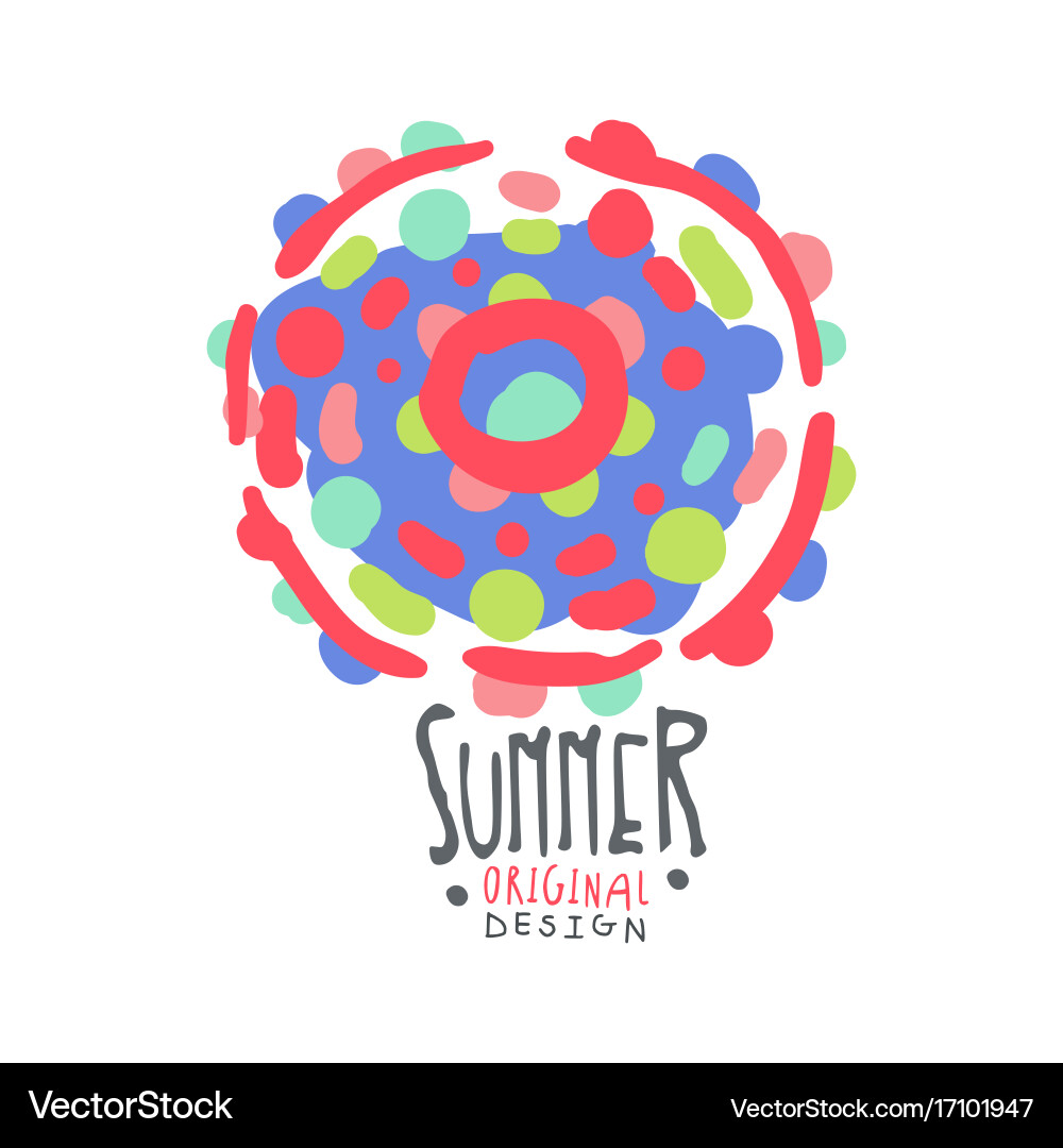 Summer logo template original design colorful Vector Image