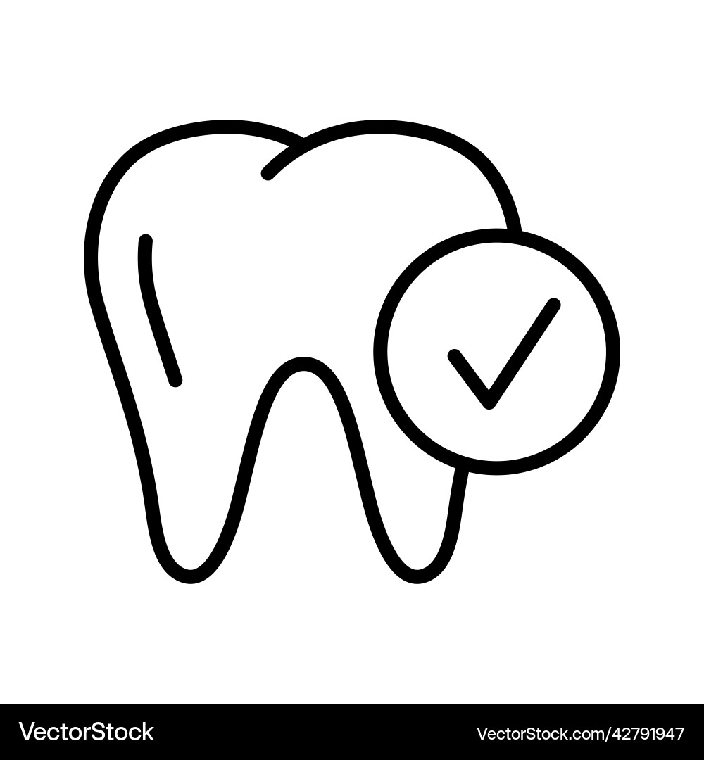 Tooth with tick check mark icon dental checkup Vector Image