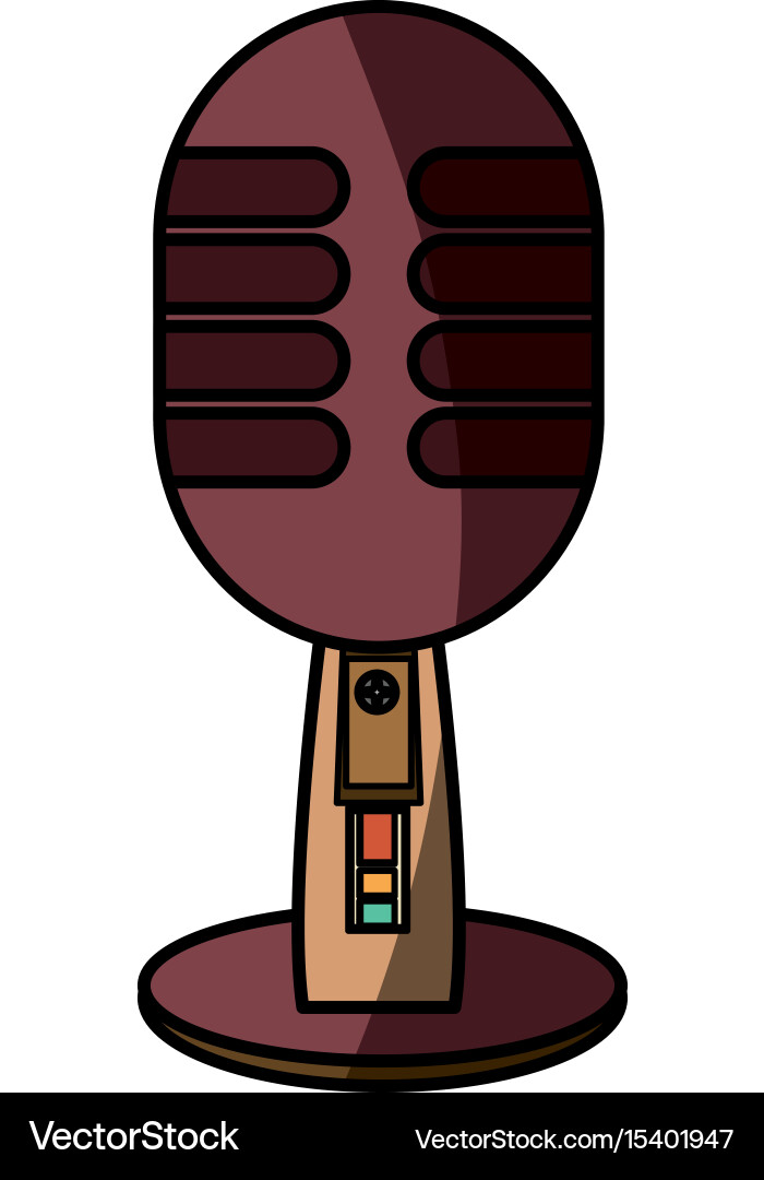 Vintage radio microphone Royalty Free Vector Image