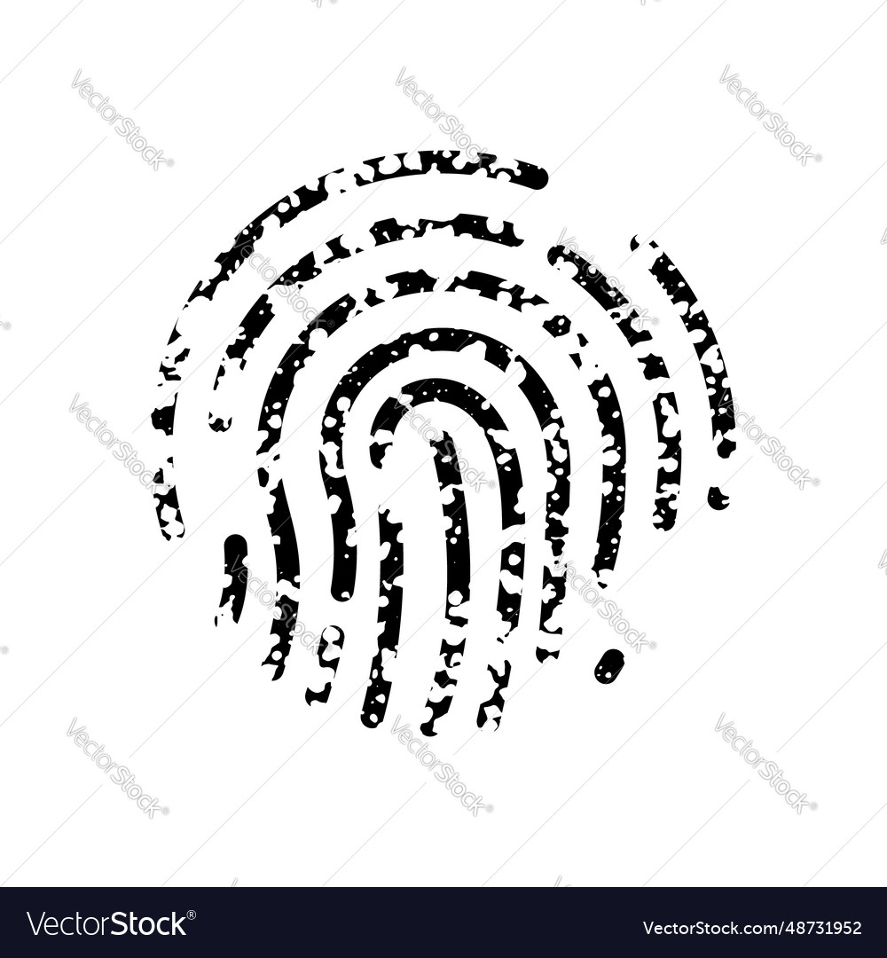 Biometric identification fingerprint silhouette Vector Image