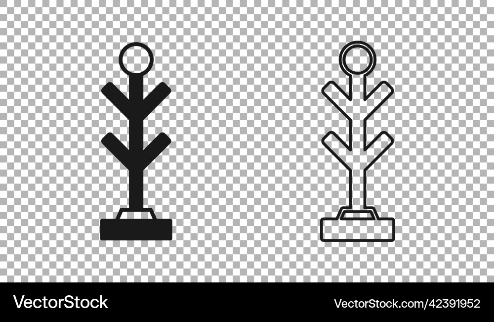 Black coat stand icon isolated on transparent Vector Image
