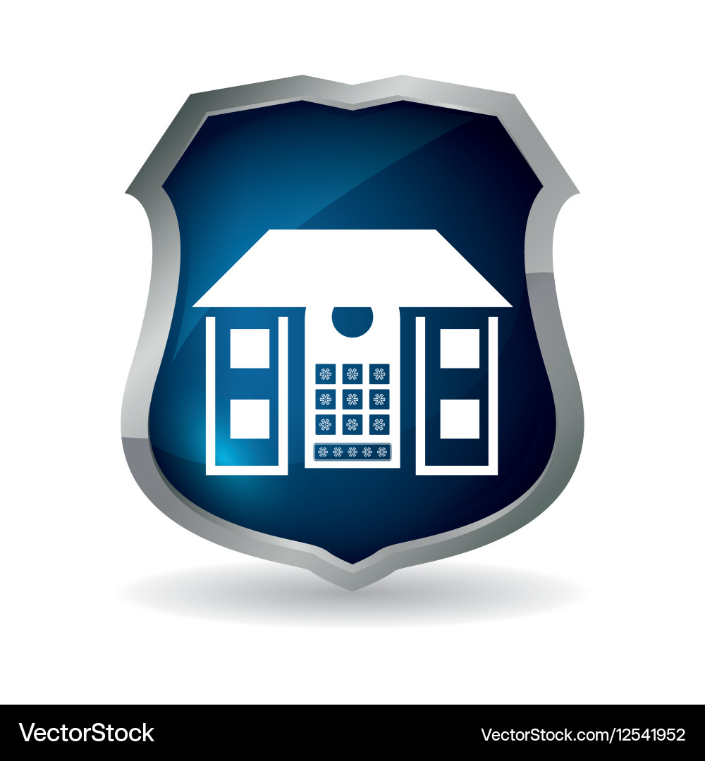 Blue home security control code button Royalty Free Vector
