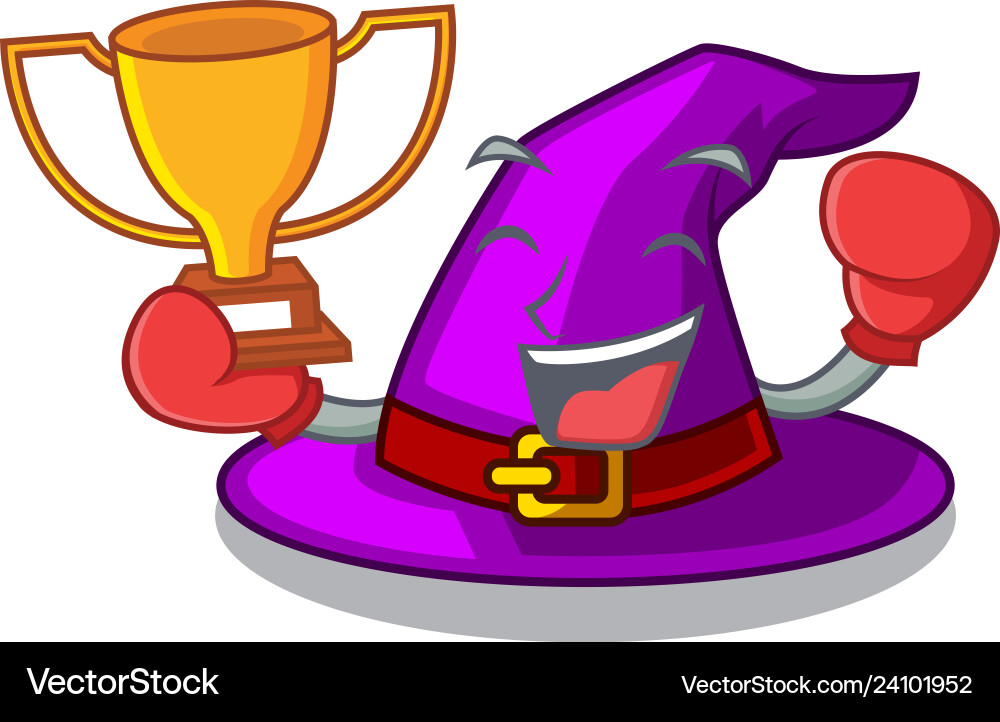 Boxing winner witch hats in shape beautiful Vector Image