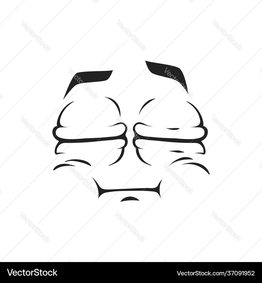 Cartoon face icon emoji with puff cheeks Vector Image