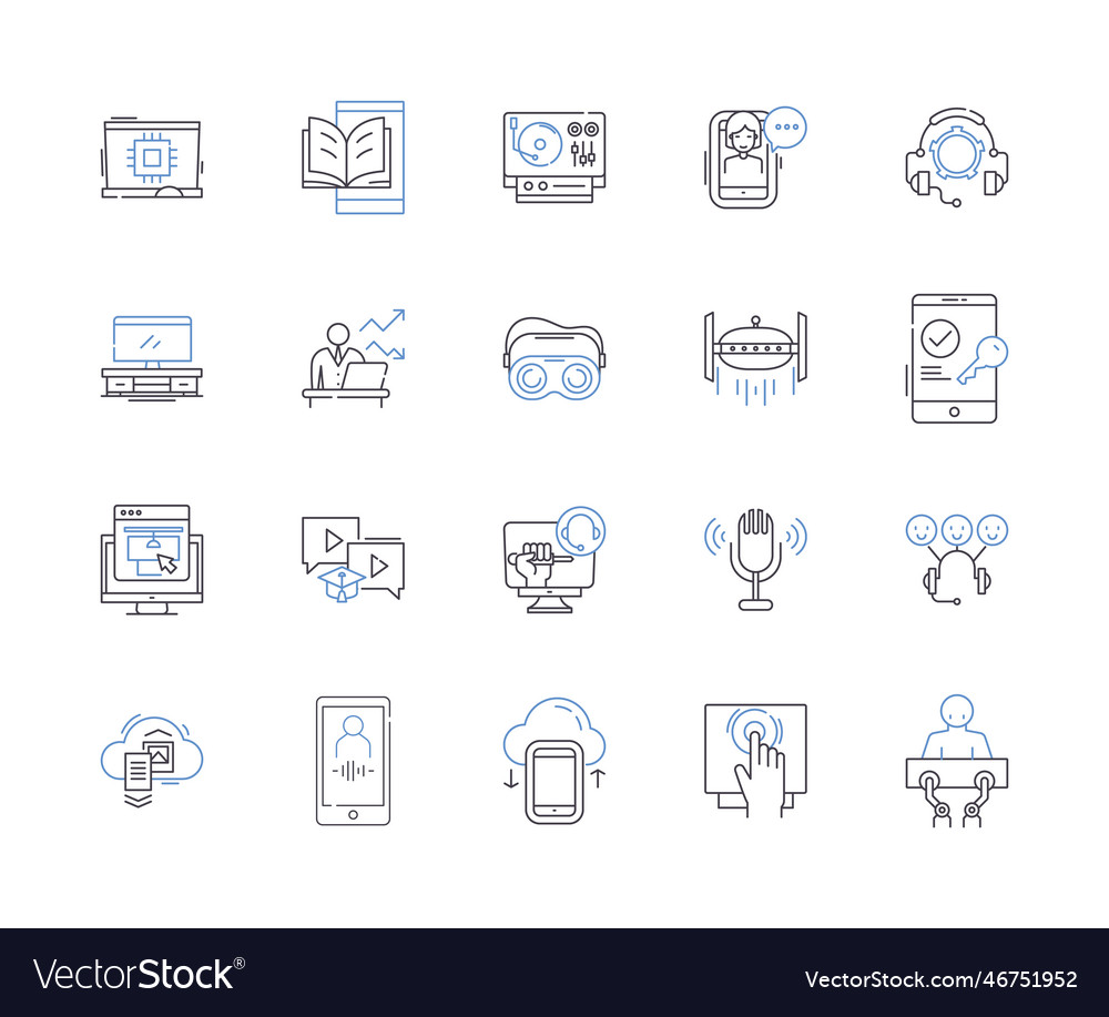 Chatbots outline icons collection ai Royalty Free Vector Chatbots outline icons collection ai Royalty Free Vector