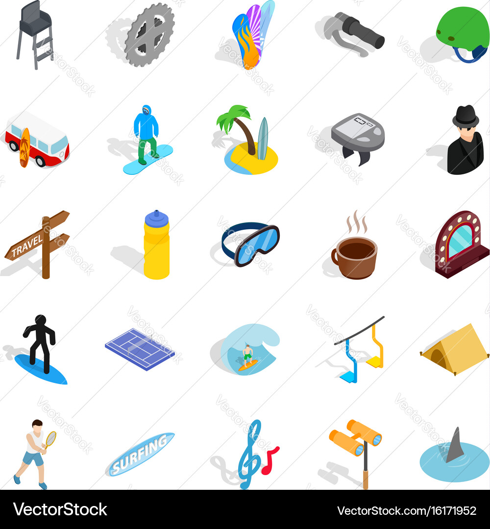 Comfort icons set isometric style Royalty Free Vector Image