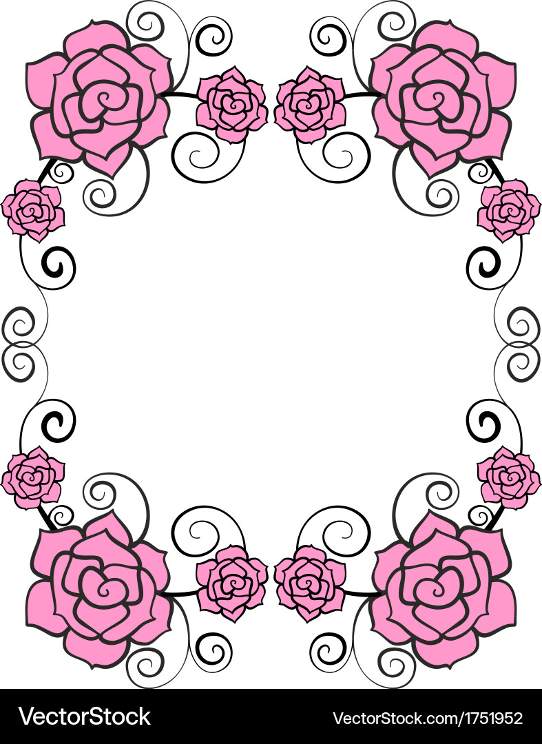 Frame with rose Royalty Free Vector Image - VectorStock