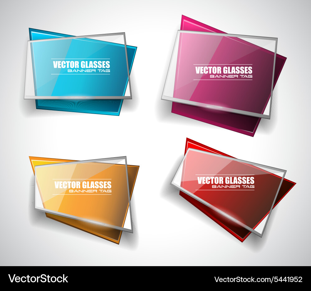 Glass Banner with Abstract Shape and glossy effect