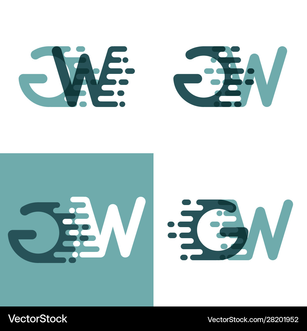 Gw letters logo with accent speed in gray Vector Image