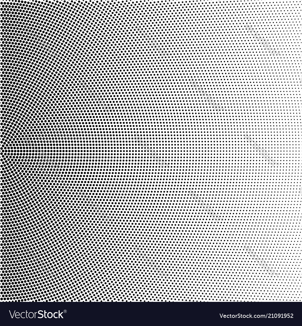 Halftone of radial gradient with black dots Vector Image