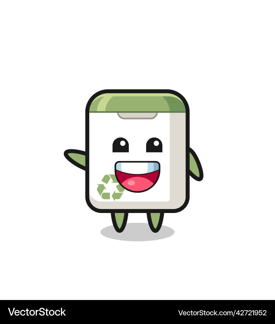 Happy trash can cute mascot character Royalty Free Vector