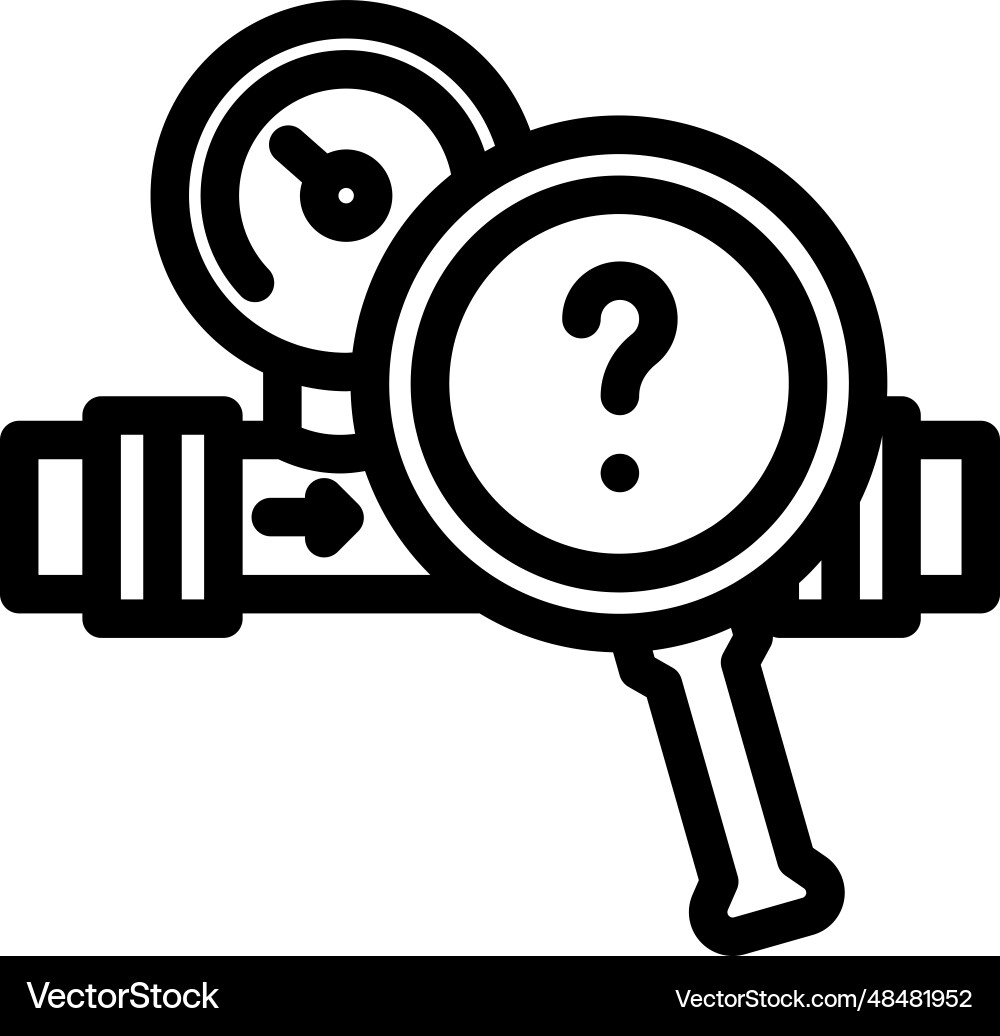 Inspection gas service line icon Royalty Free Vector Image