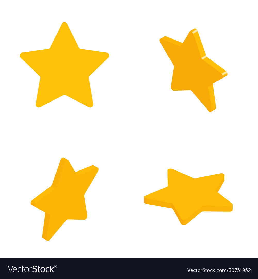 Isometric stars set Royalty Free Vector Image - VectorStock