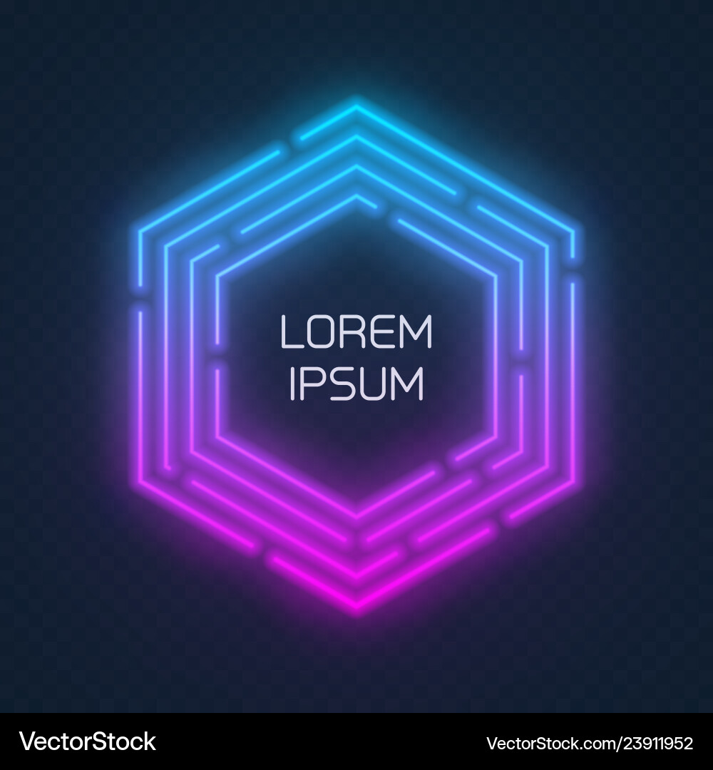 Neon futuristic round frame for text can be used Vector Image