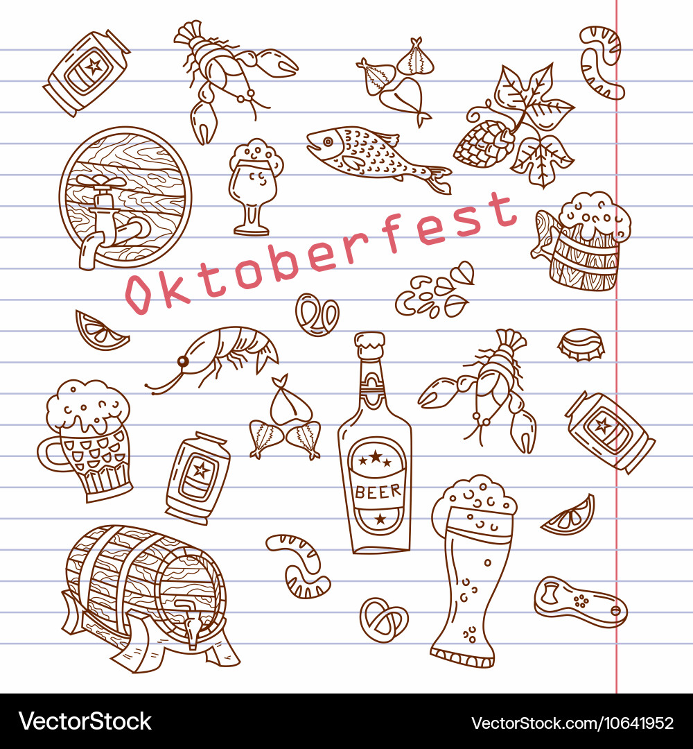 Oktoberfest set symbols Royalty Free Vector Image