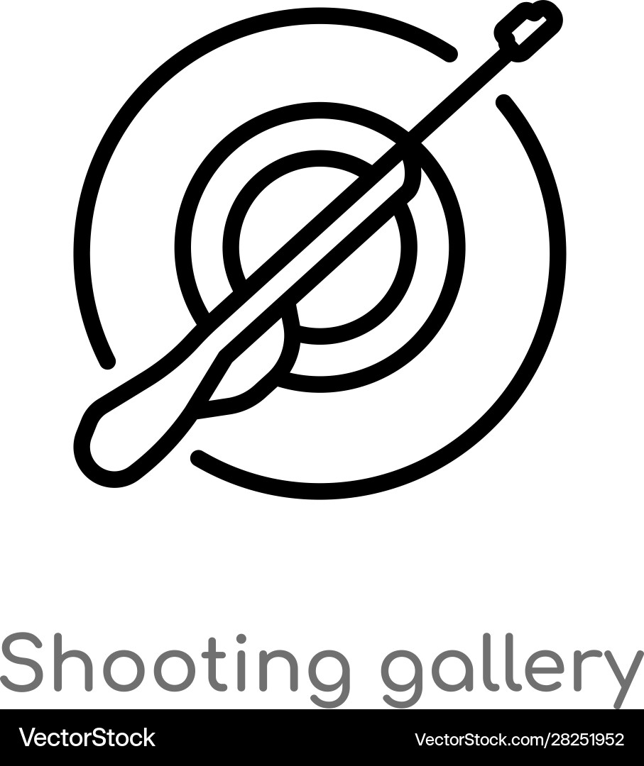 Outline shooting gallery icon isolated black Vector Image
