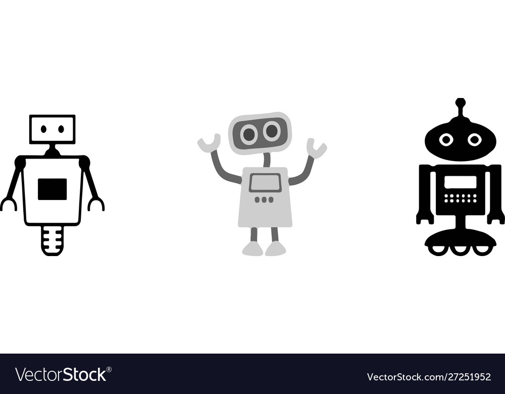 Robot icon on white background Royalty Free Vector Image