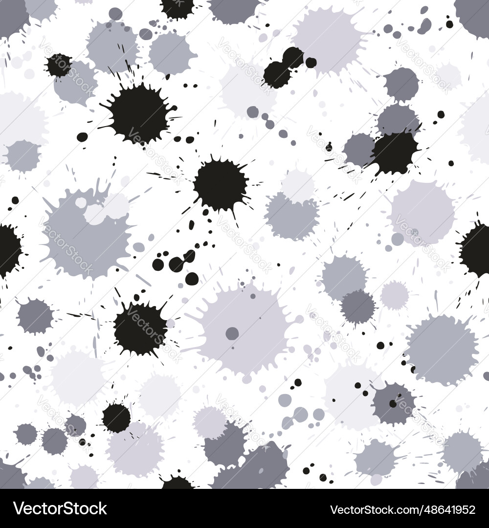 Seamless pattern of monochrome drops on a white Vector Image