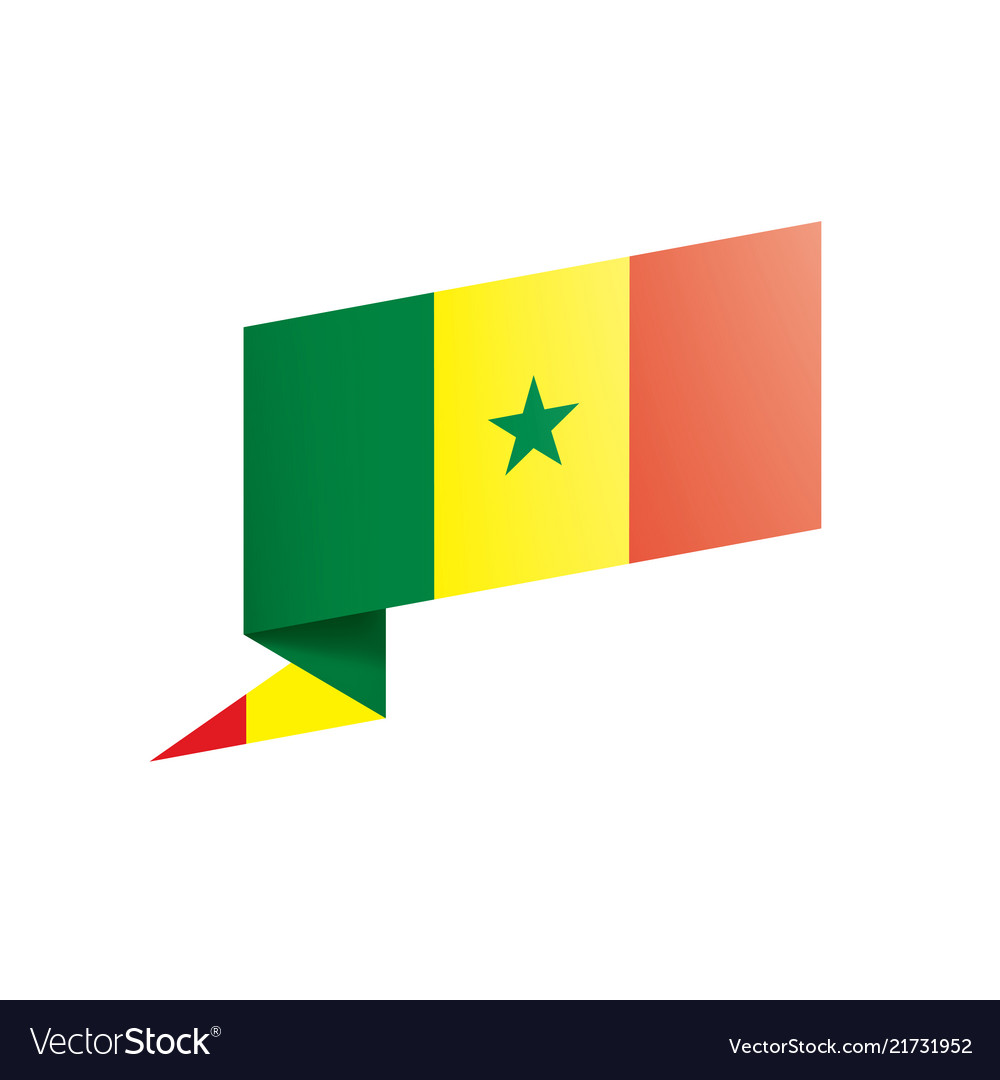 Senegal flag on a white Royalty Free Vector Image