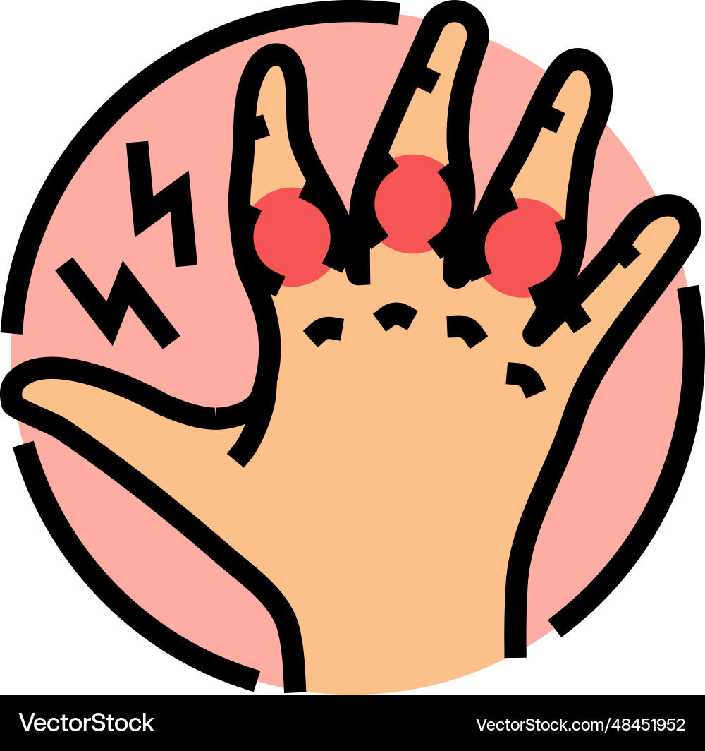 Swollen joints disease symptom color icon Vector Image