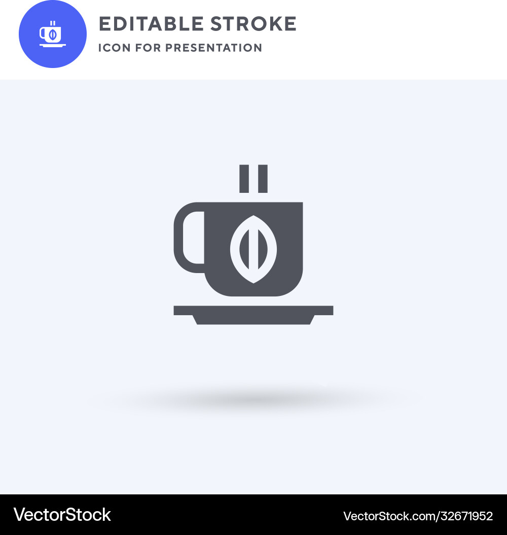 Teacup icon filled flat sign solid Royalty Free Vector Image