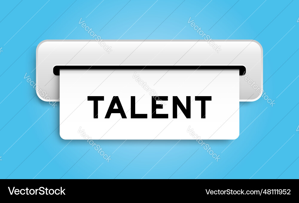 White coupon banner with word talent from machine Vector Image