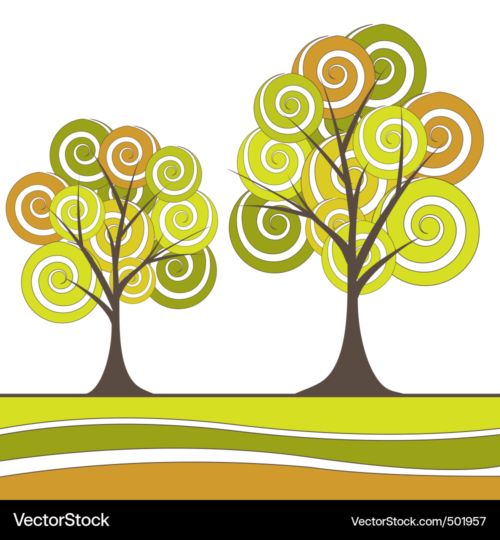 Abstract tree flowers Royalty Free Vector Image