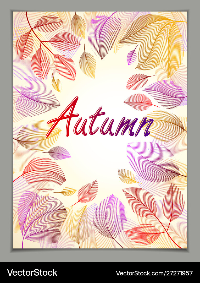 Autumn leaves vertical background nature fall Vector Image