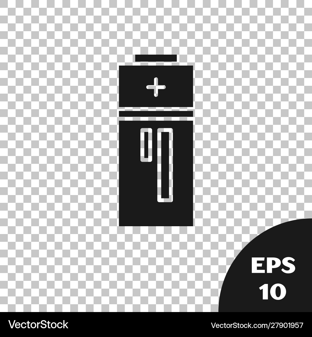 Black battery icon isolated on transparent Vector Image