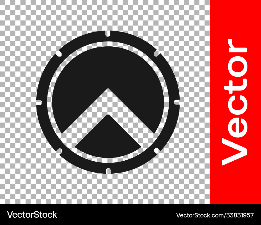 Black greek shield with ornament icon Royalty Free Vector