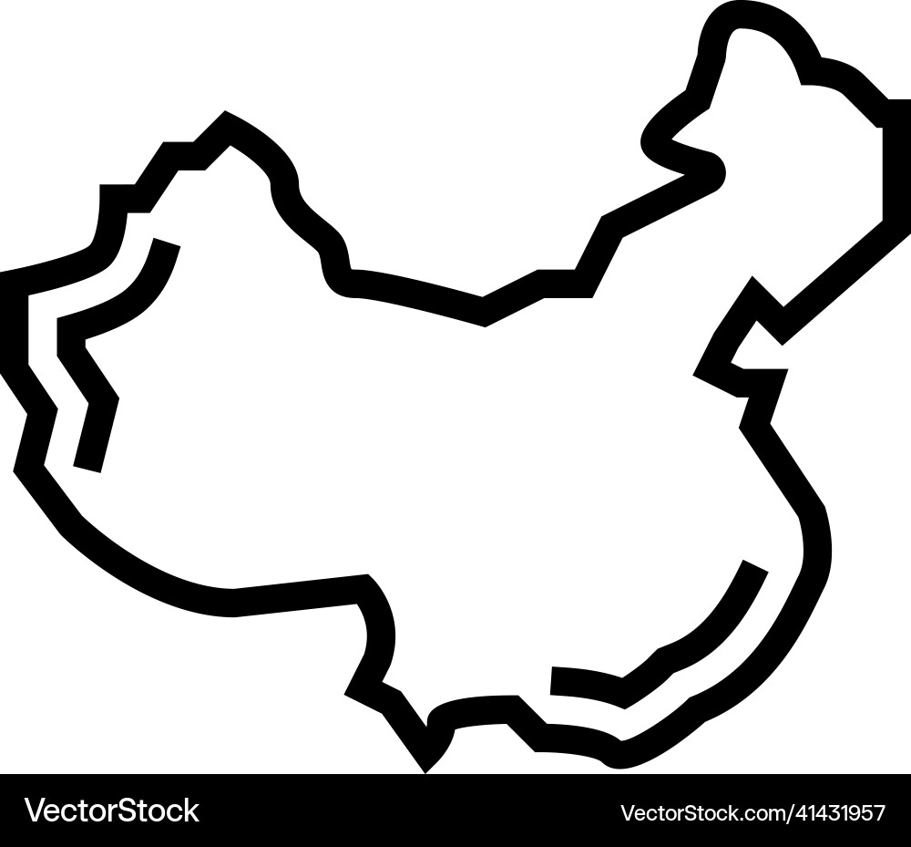 China country line icon Royalty Free Vector Image