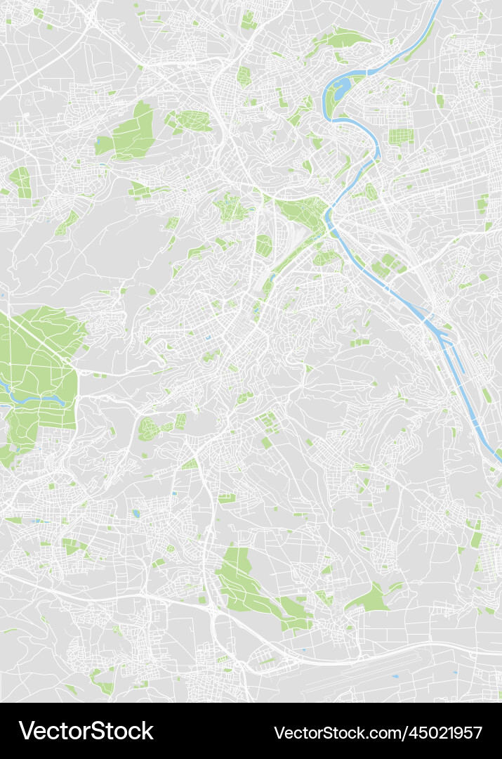 City map stuttgart color detailed plan Royalty Free Vector