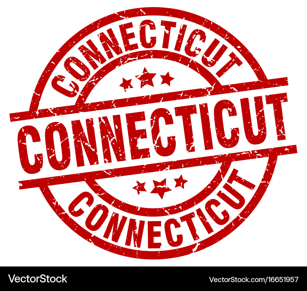 Connecticut red round grunge stamp Royalty Free Vector Image