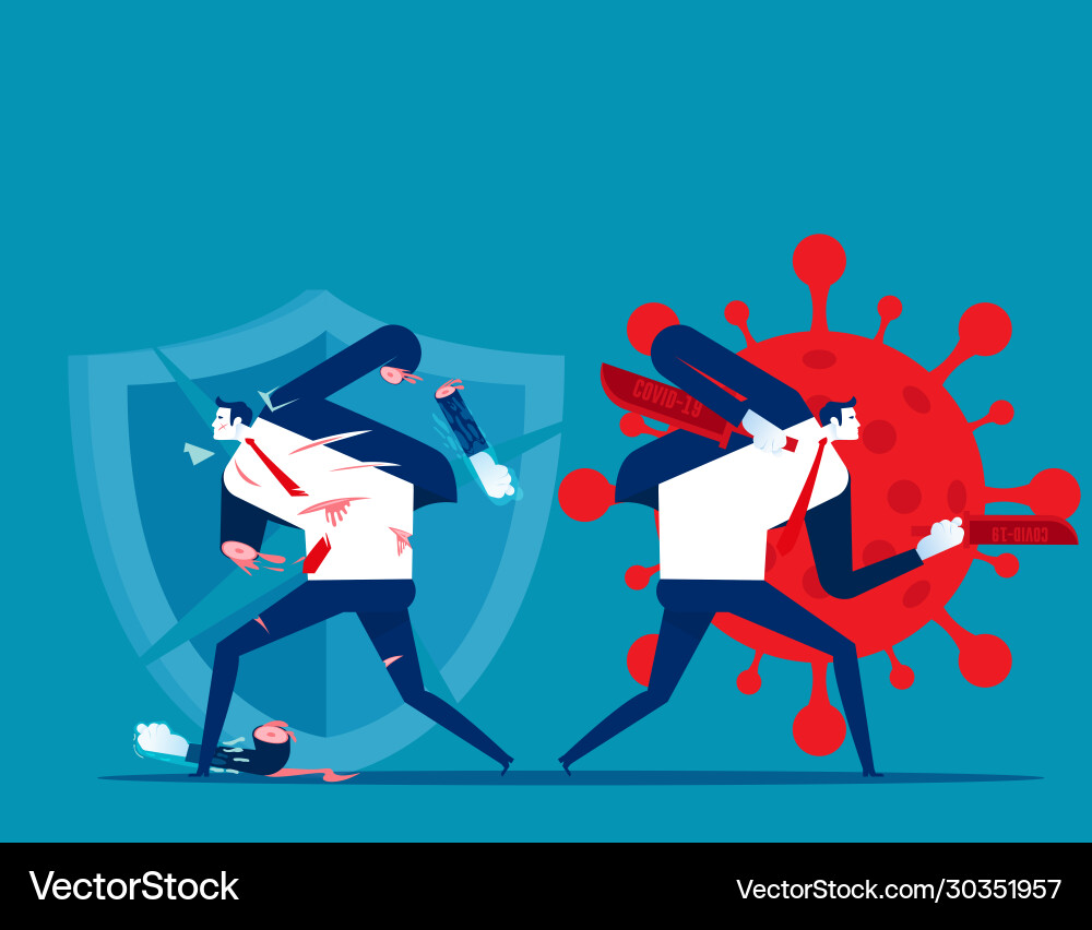 Covid - 19 win or destroy protection can not Vector Image