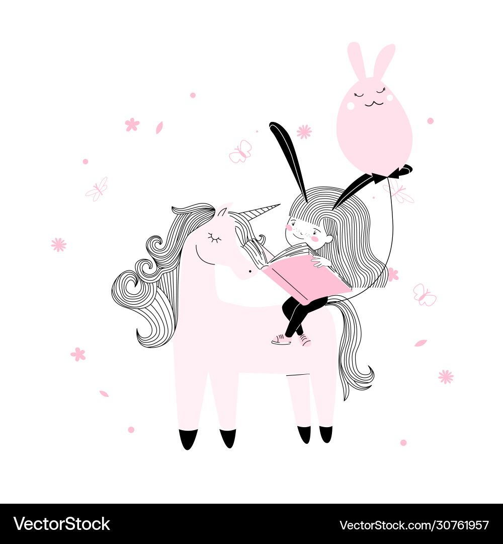 Cute little easter themed kids characters Vector Image