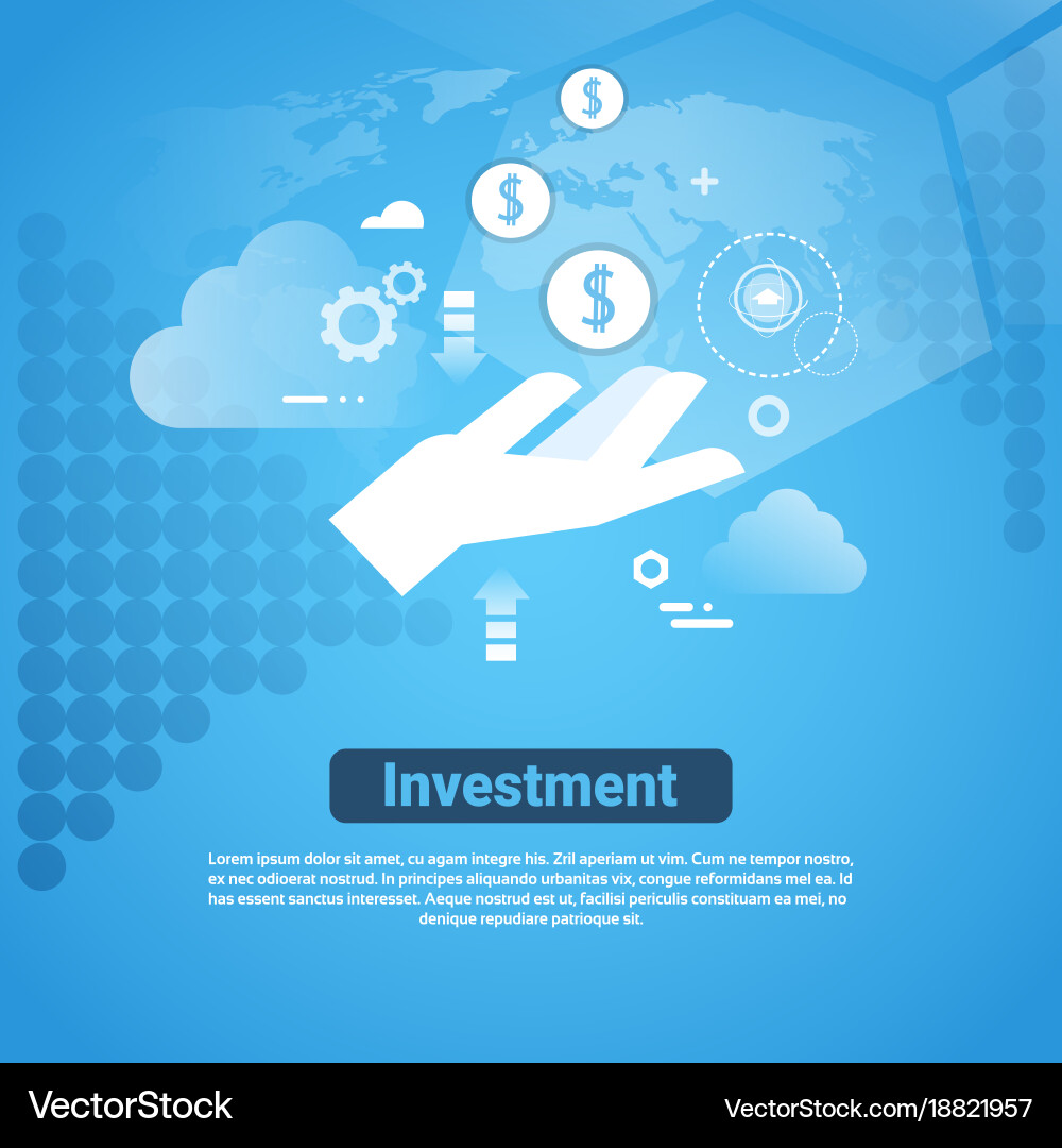 Investment template web banner with copy space Vector Image