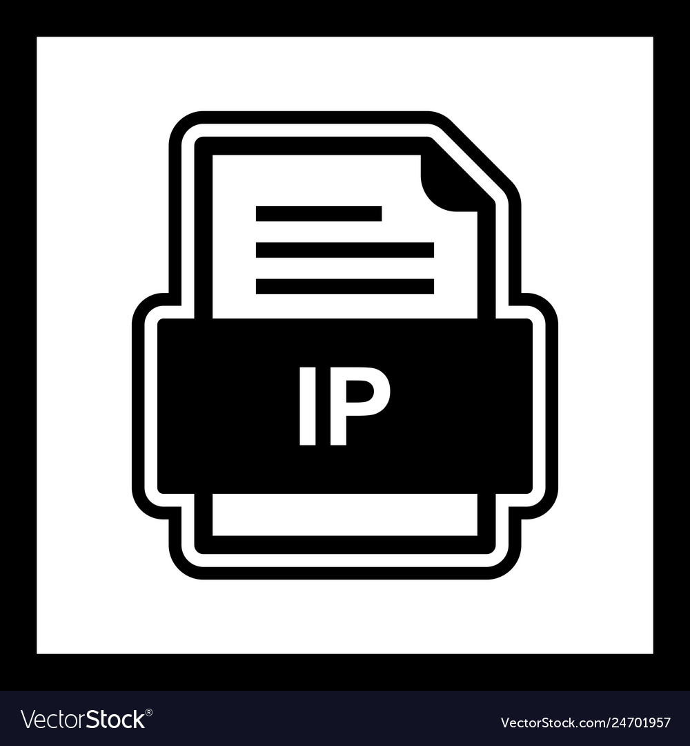 Ip file document icon Royalty Free Vector Image