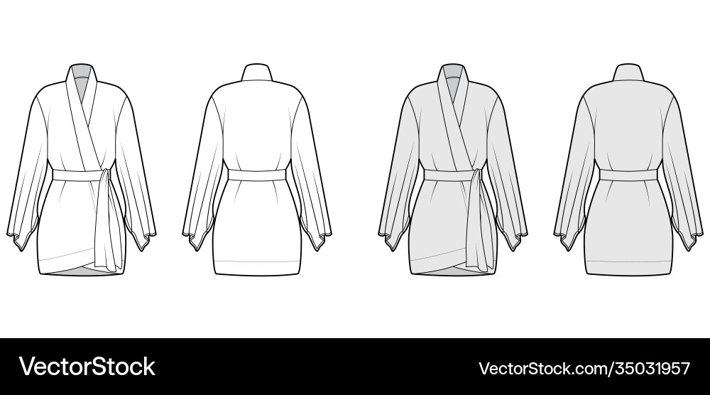 Kimono robe technical fashion Royalty Free Vector Image