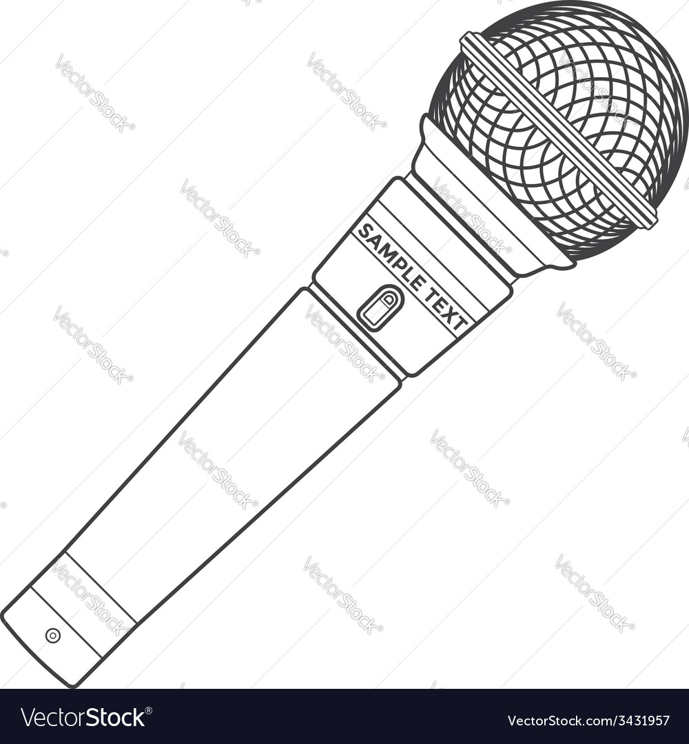 Outline stage microphone Royalty Free Vector Image Outline stage microphone Royalty Free Vector Image