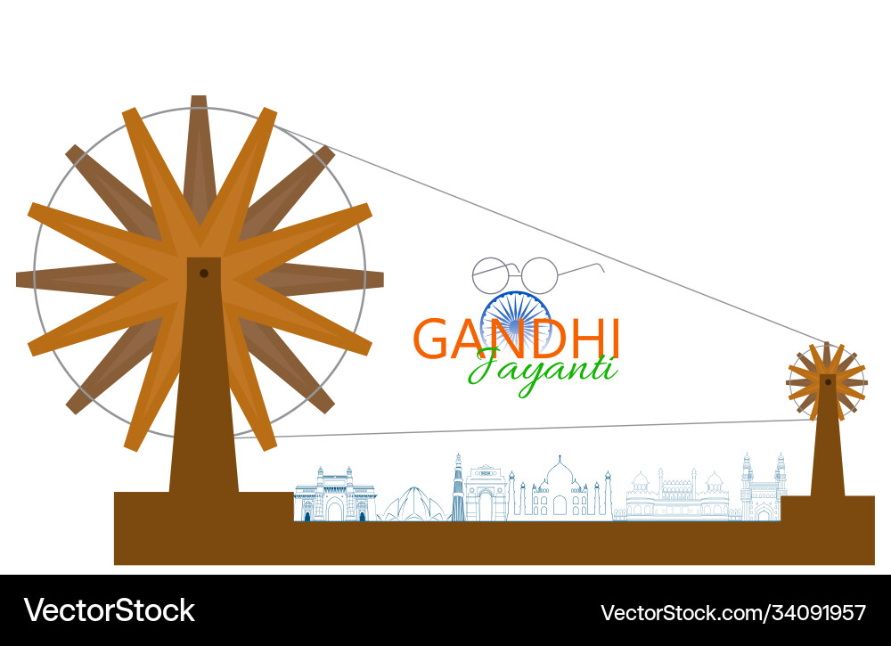 Poster design for 2 october birth anniversary Vector Image