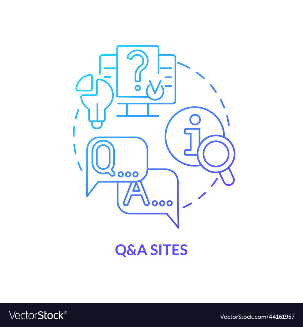 Questions and answers sites blue gradient concept Vector Image Questions and answers sites blue gradient concept Vector Image