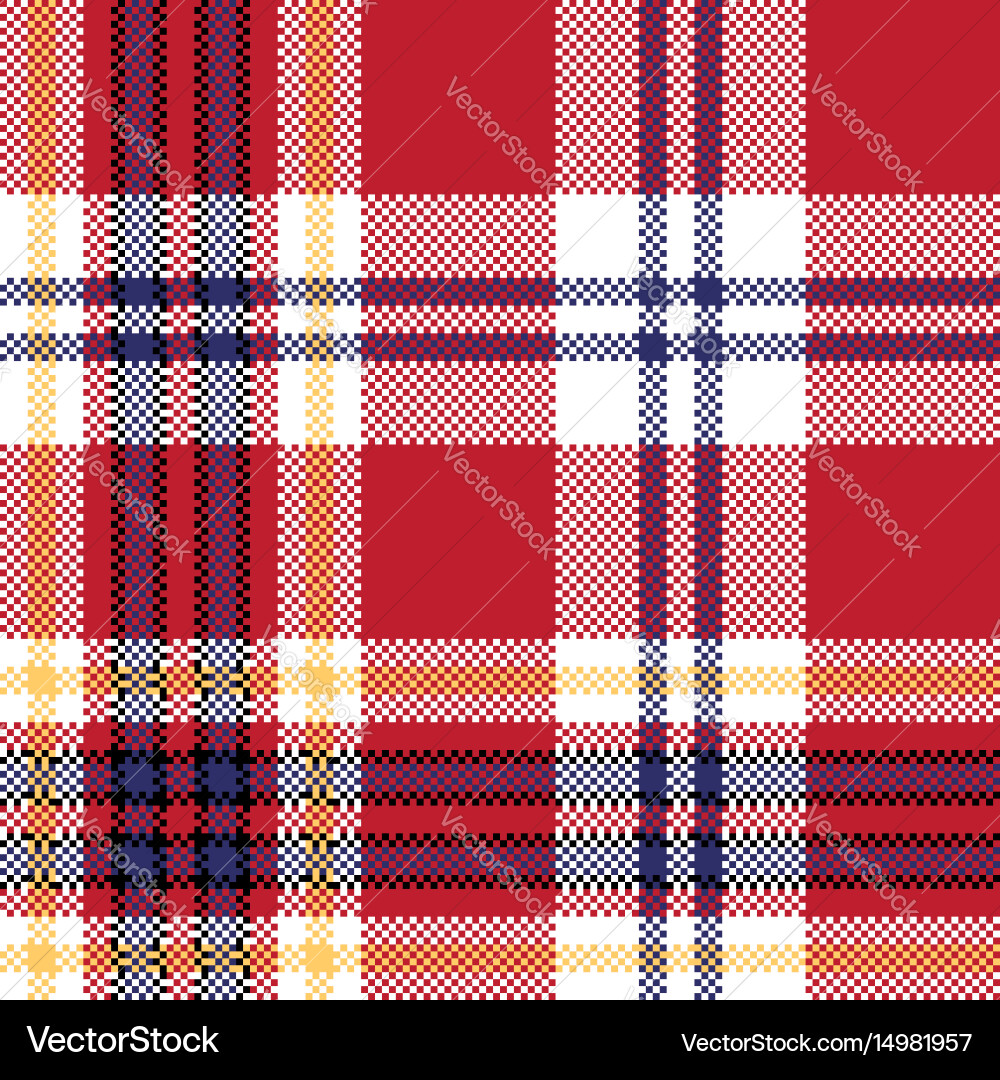 Red plaid seamless fabric texture Royalty Free Vector Image