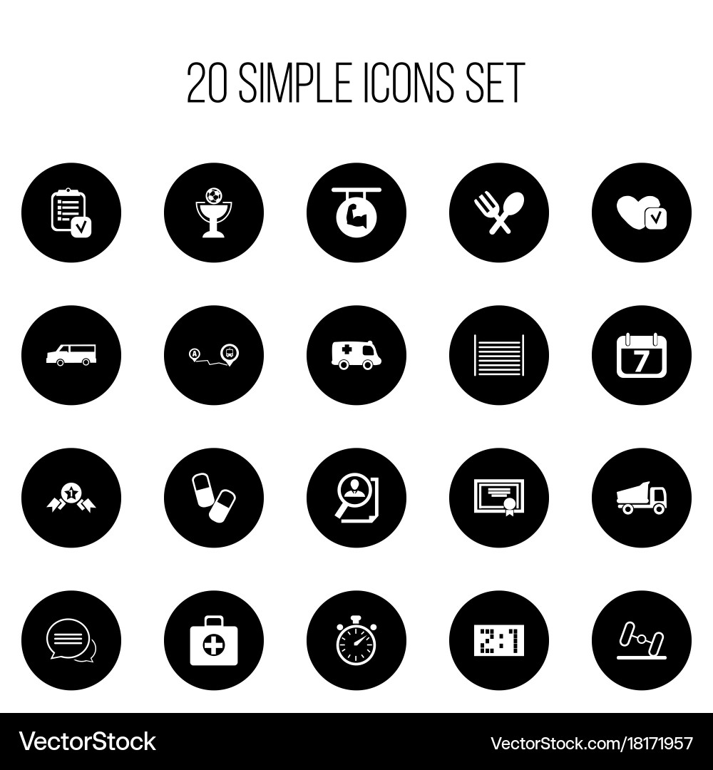 Set of 20 editable complex icons includes symbols Vector Image