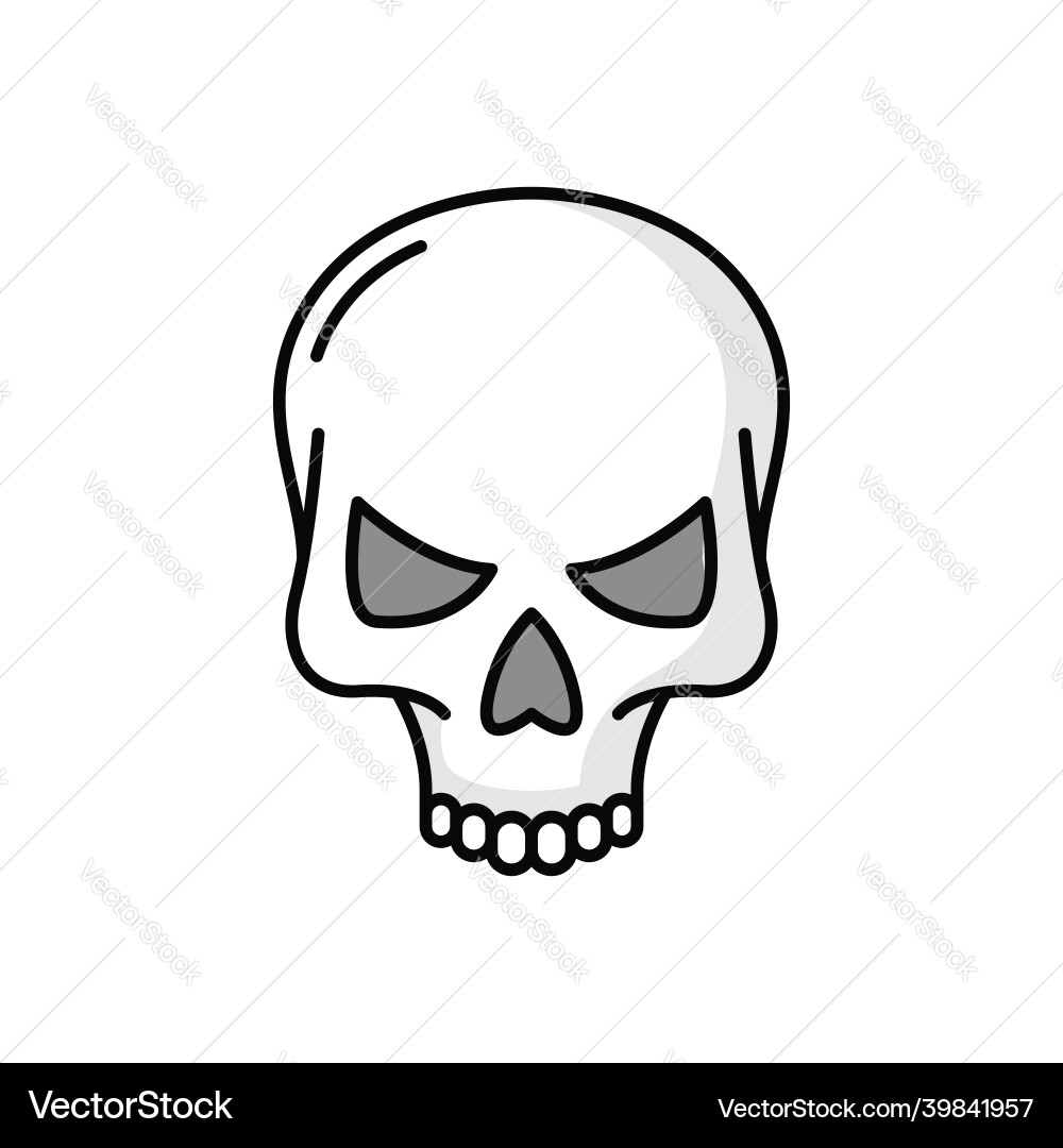 Smiling skull head isolated death symbol skeleton Vector Image
