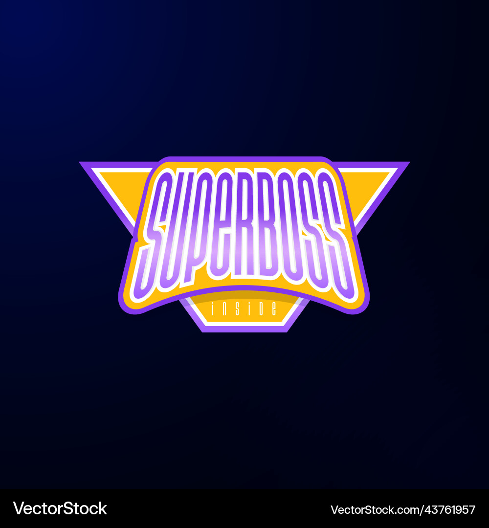 Sport emblem typography super boss hero logotype Vector Image