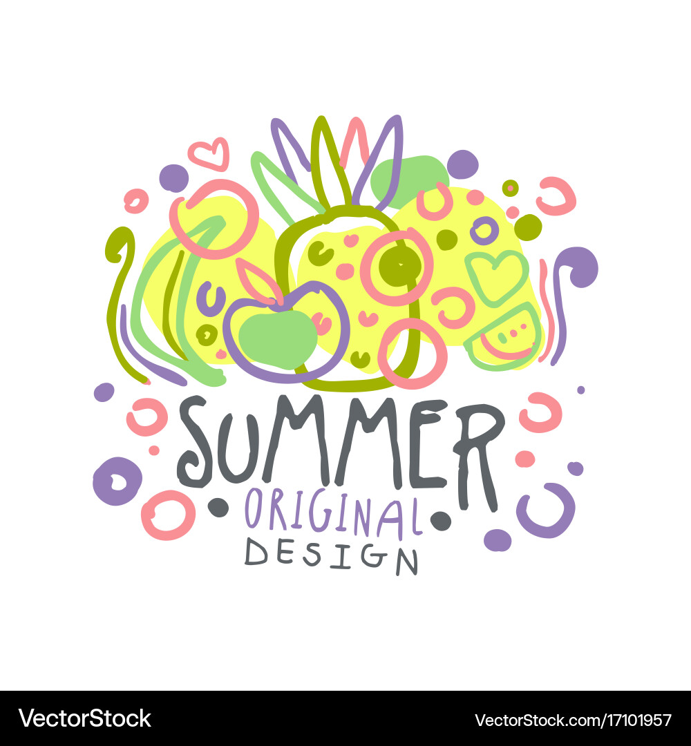 Summer logo template original design colorful Vector Image