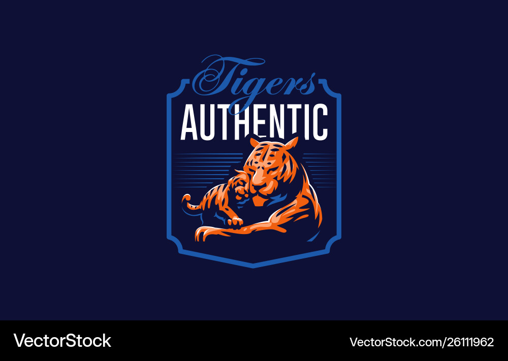 A tigress with tiger cub Royalty Free Vector Image