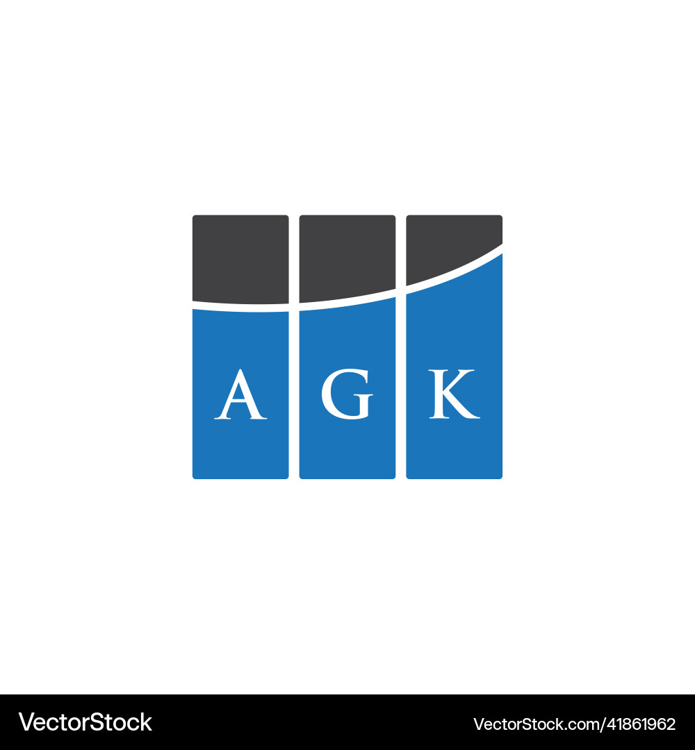 Agk letter logo design on black background Vector Image