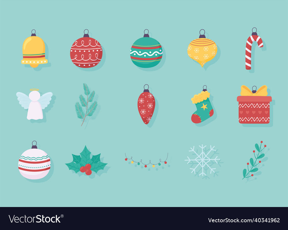 Christmas decoration icons Royalty Free Vector Image