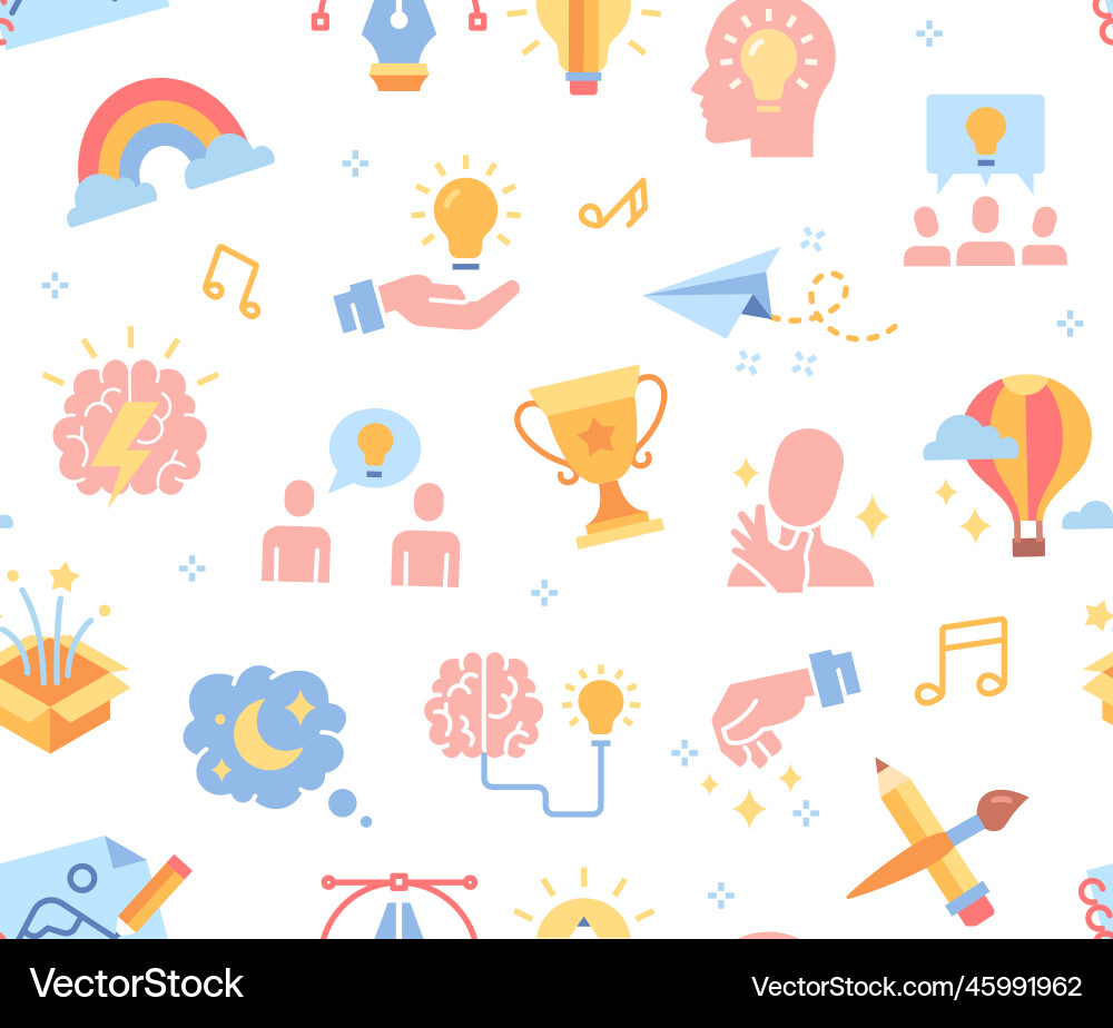 Creativity color seamless pattern Royalty Free Vector Image